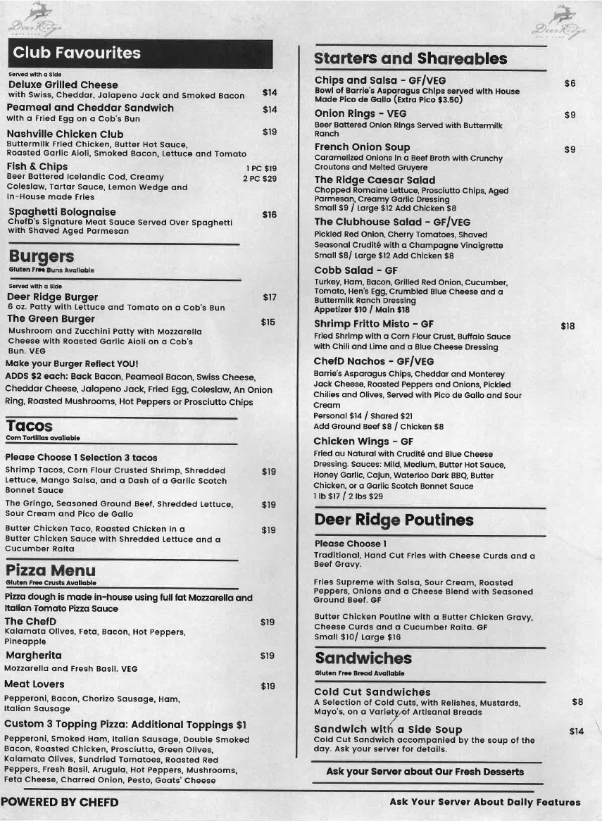 Dining - Deer Ridge Golf Club